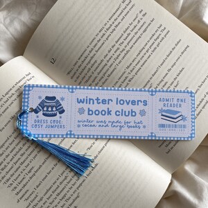 Winter Lovers Book Club Bookmark | Cosy Winter Bookmark | Gingham ...