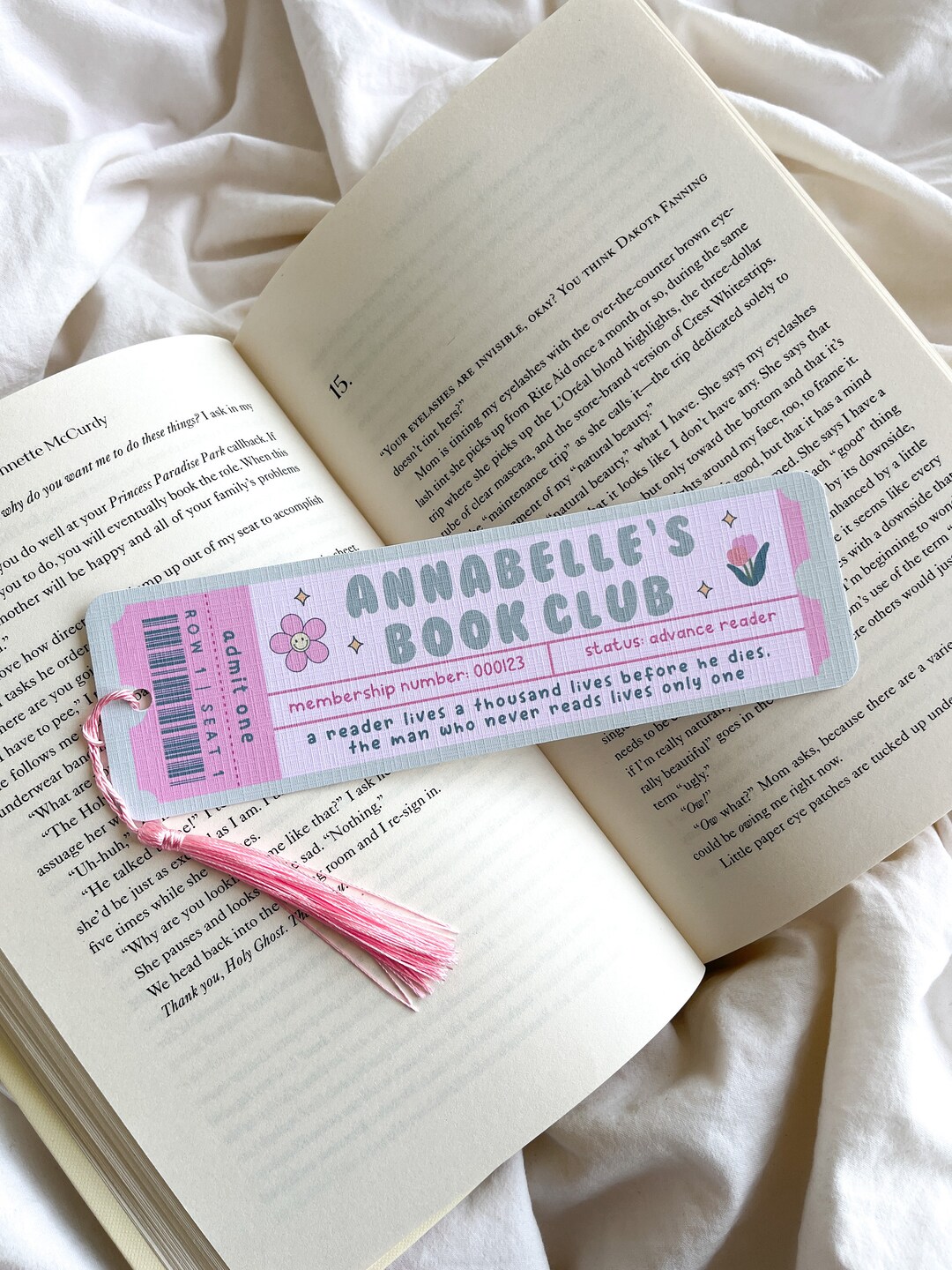 Green Customised Personalised Name Bookmark Personalized Book Club ...