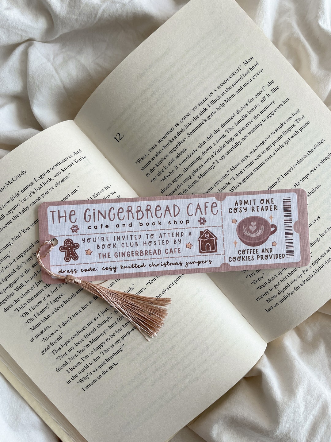 The Gingerbread Cafe Bookmark Christmas Bookmark Cosy Winter Reader ...