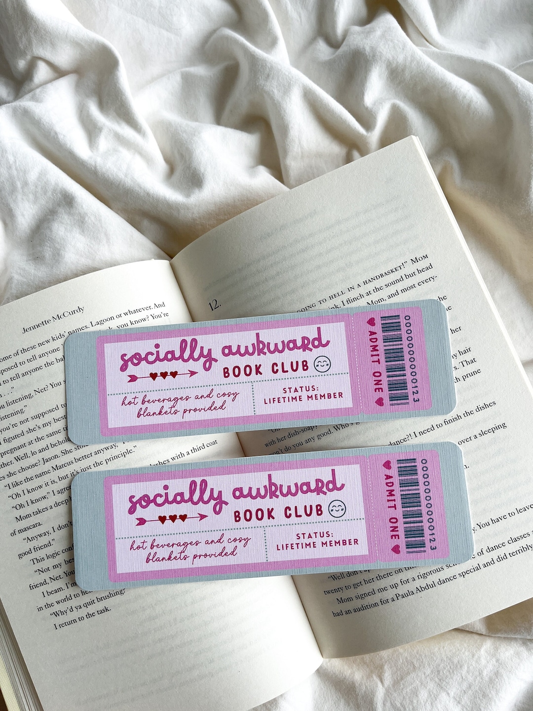 Socially Awkward Book Club Bookmark | Bookmark Ticket Voucher | Social ...