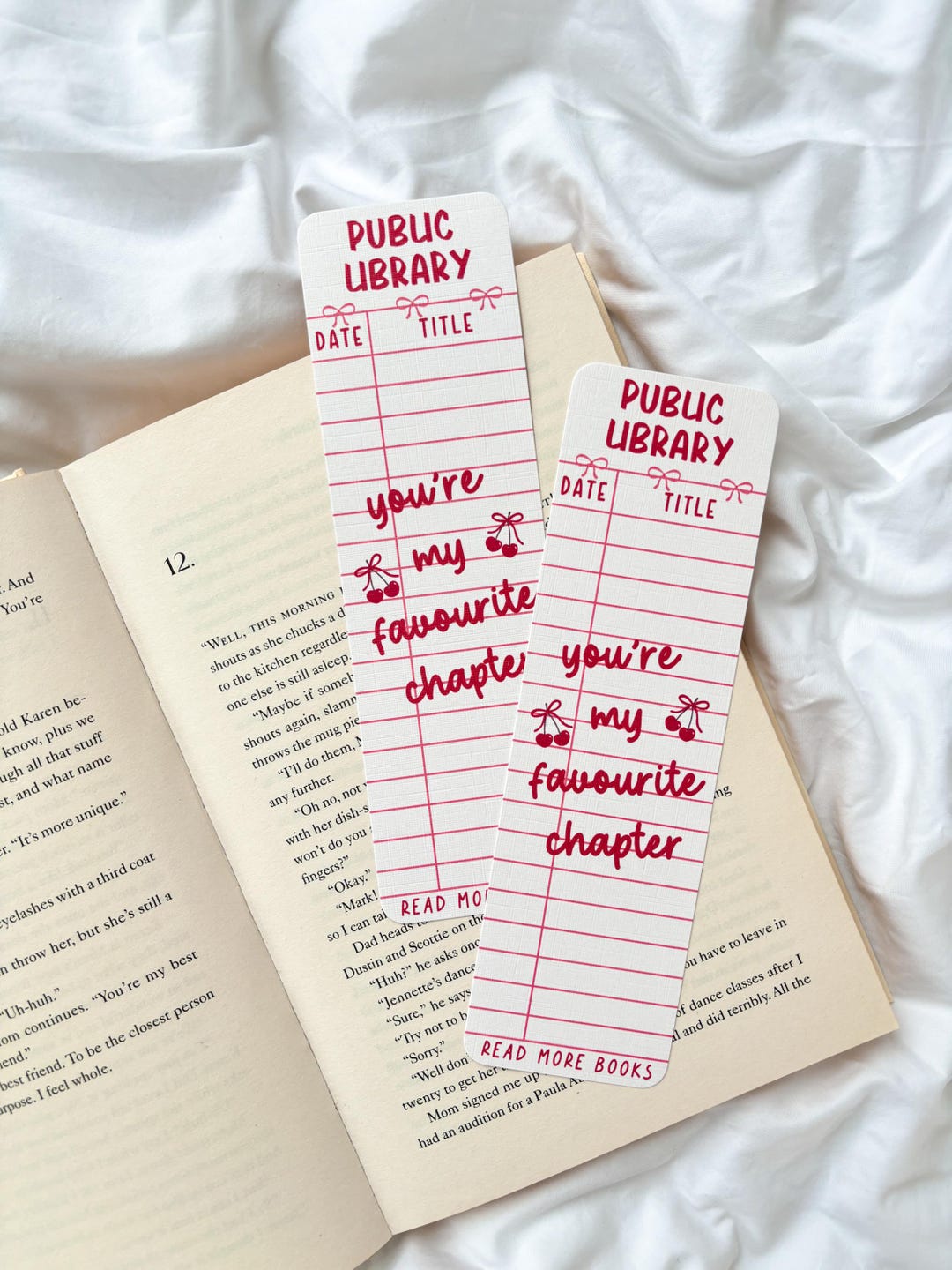 Vintage Library Card Bookmark | You're My Favourite Chapter Bookmark ...