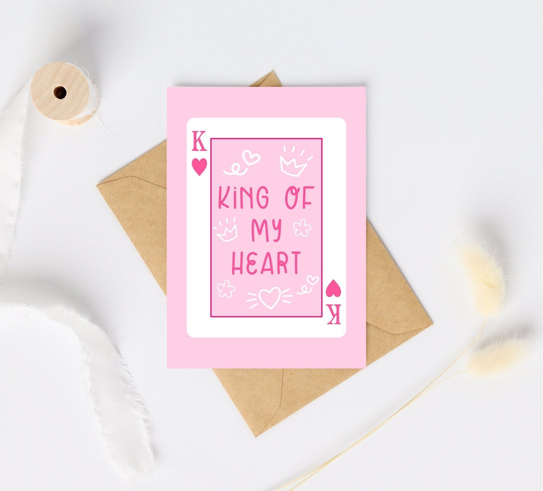 King of My Heart Card | Love Card | Taylor Valentines Card | Queen of ...