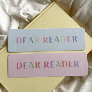 Dear Reader Bookmark | Cute Minimal Bookmark | Book Gift | Pastel ...