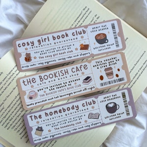 The Bookish Cafe Book Club | Coffee and Book Lover Bookmark | Coffee ...
