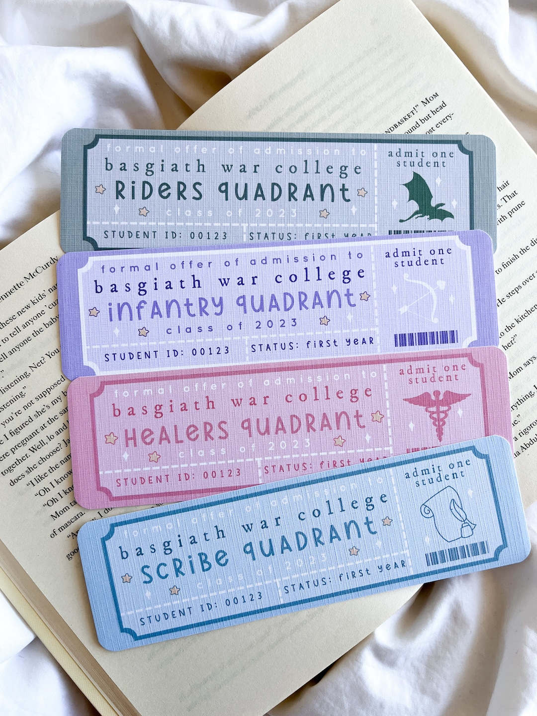 Basgiath War College Bookmark | Riders Quadrant Bookmark | Wingleader ...