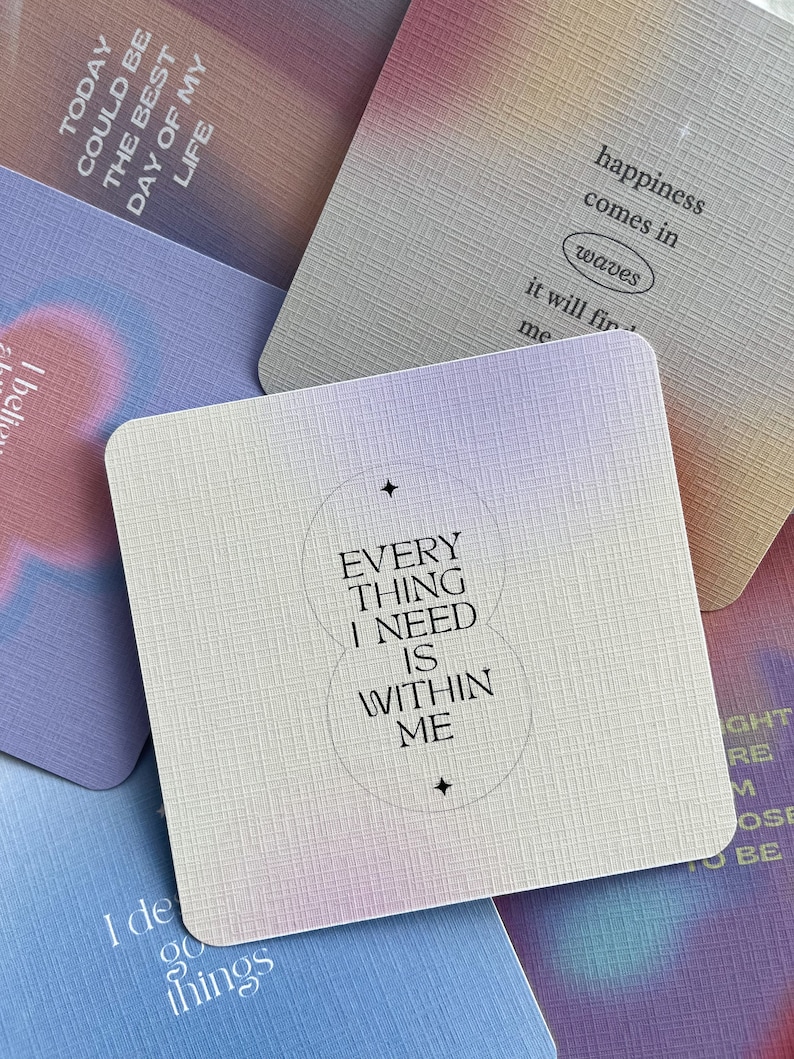 Colourful Positive Affirmation Cards | Wellbeing Gift | Mindfulness ...