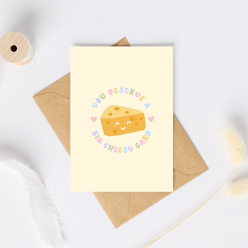 Cheese Birthday Card - Etsy