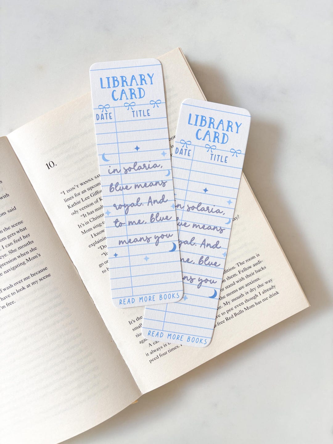 In Solaria Blue Means You Library Card Bookmark | Romantasy Bookmark ...