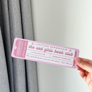 The Sad Girls Book Club Feminist Bookmark Bookmark Ticket Voucher Cute ...