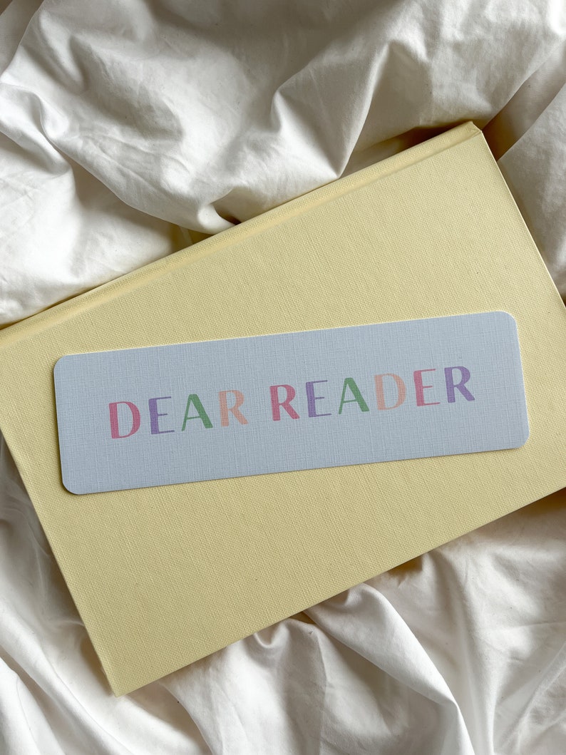 Dear Reader Bookmark | Cute Minimal Bookmark | Book Gift | Pastel ...