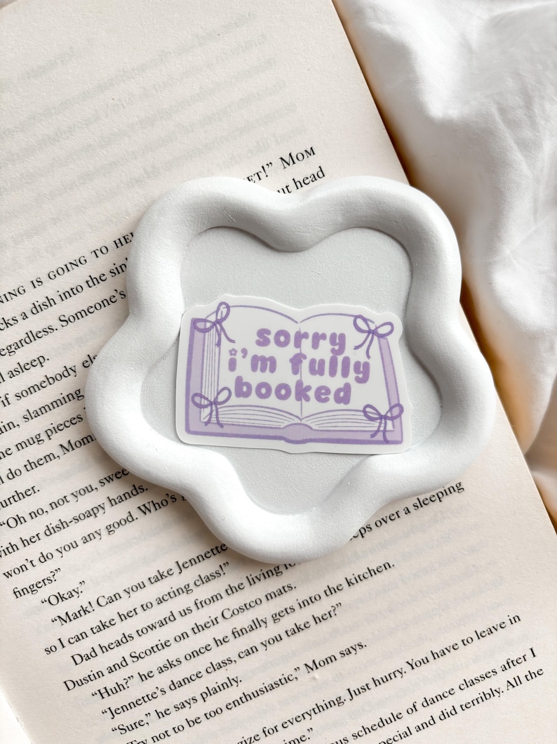 Sorry I'm Fully Booked Book Sticker | Cute Bookish Sticker | Vinyl ...