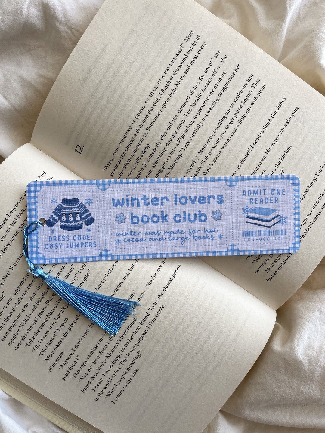 Winter Lovers Book Club Bookmark | Cosy Winter Bookmark | Gingham ...
