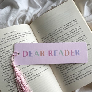 Dear Reader Bookmark | Cute Minimal Bookmark | Book Gift | Pastel ...