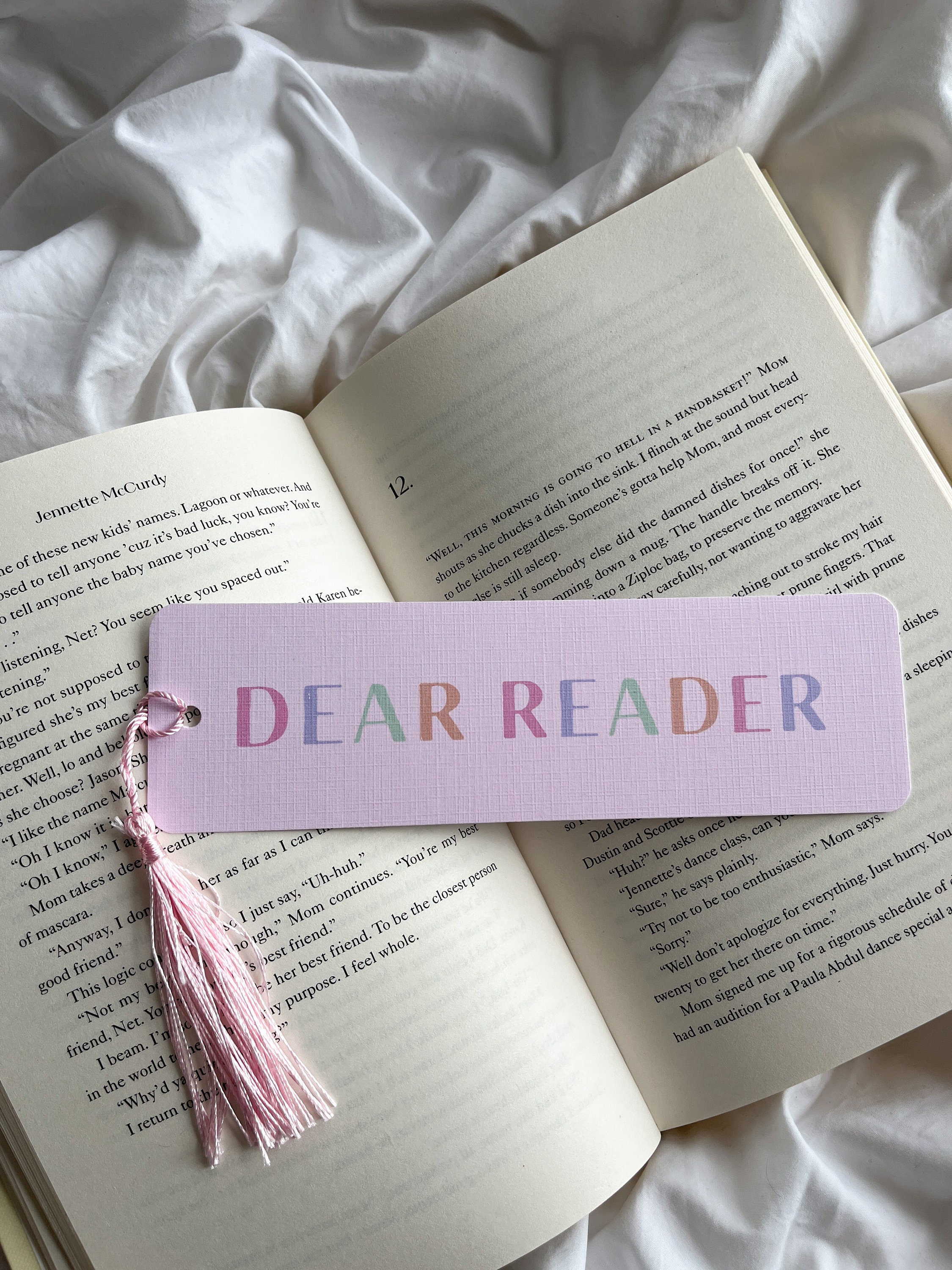 Dear Reader Bookmark | Cute Minimal Bookmark | Book Gift | Pastel ...