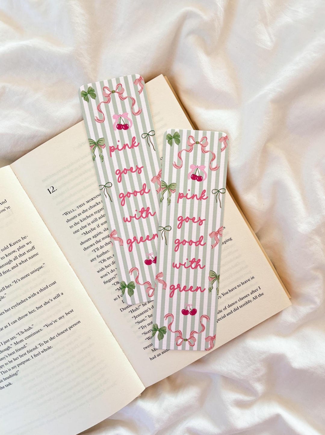 Pink Goes Good With Green Bookmark | Cute Bowl Bookmark | Romance ...