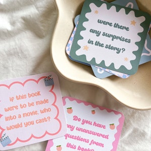 Book Club Discussion Cards | Book Club Ice Breaker Questions | Book ...