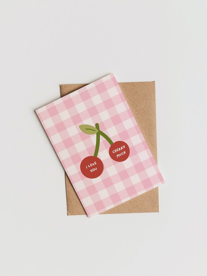 I Love You Cherry Much Card Cherry Greeting Card Cottage - Etsy