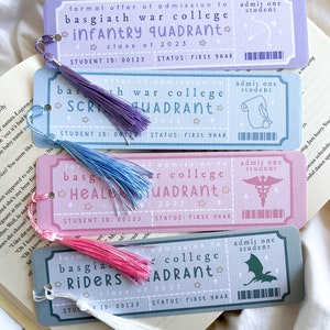 Basgiath War College Bookmark | Riders Quadrant Bookmark | Wingleader ...