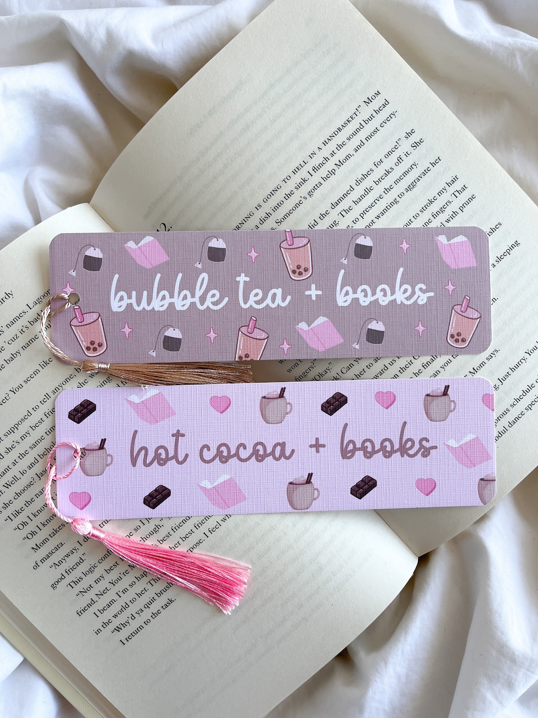 Bubble Tea Bookmark | Hot Cocoa Bookmark | Bookish Gift | Bookish Girly ...