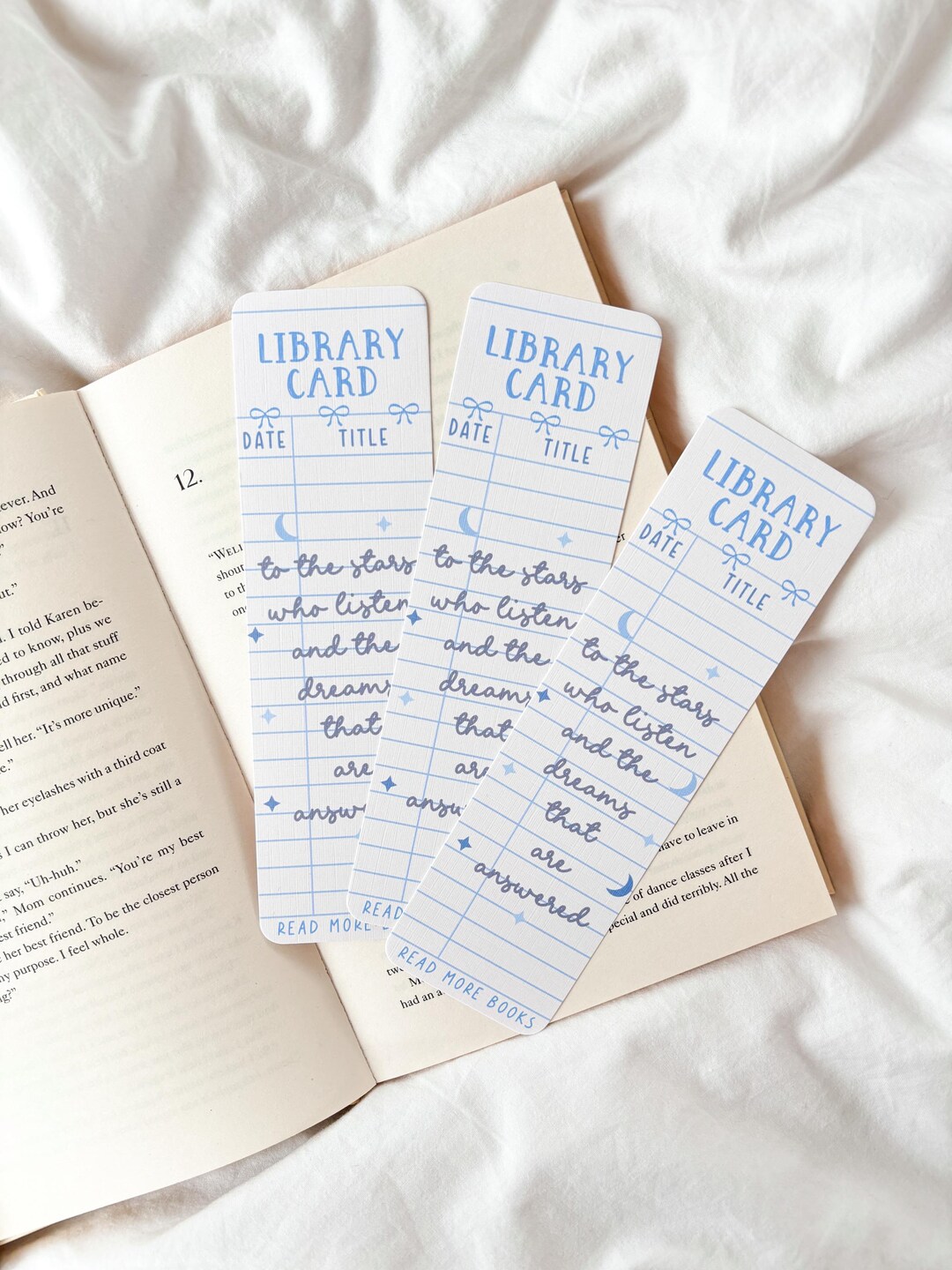 To the Stars Who Listens Quote Bookmark | Vintage Library Card Bookmark ...