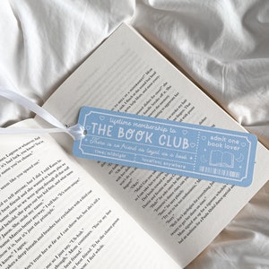 The Book Club Ticket Bookmark | Book Lovers Club | Cute Bookmark ...