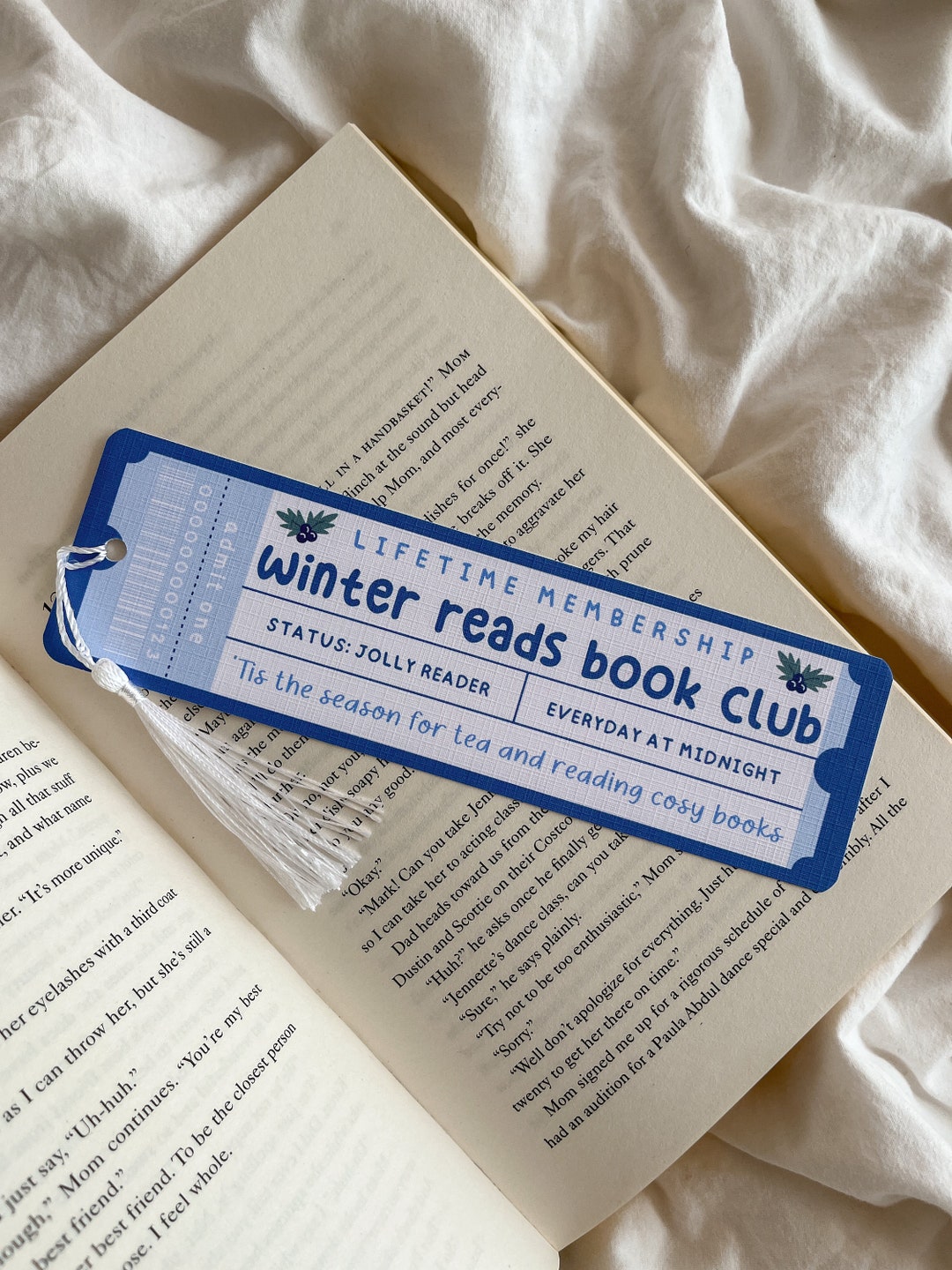 Winter Reads Bookclub Bookmark | Cosy Winter Reader | Winter Bookmark ...
