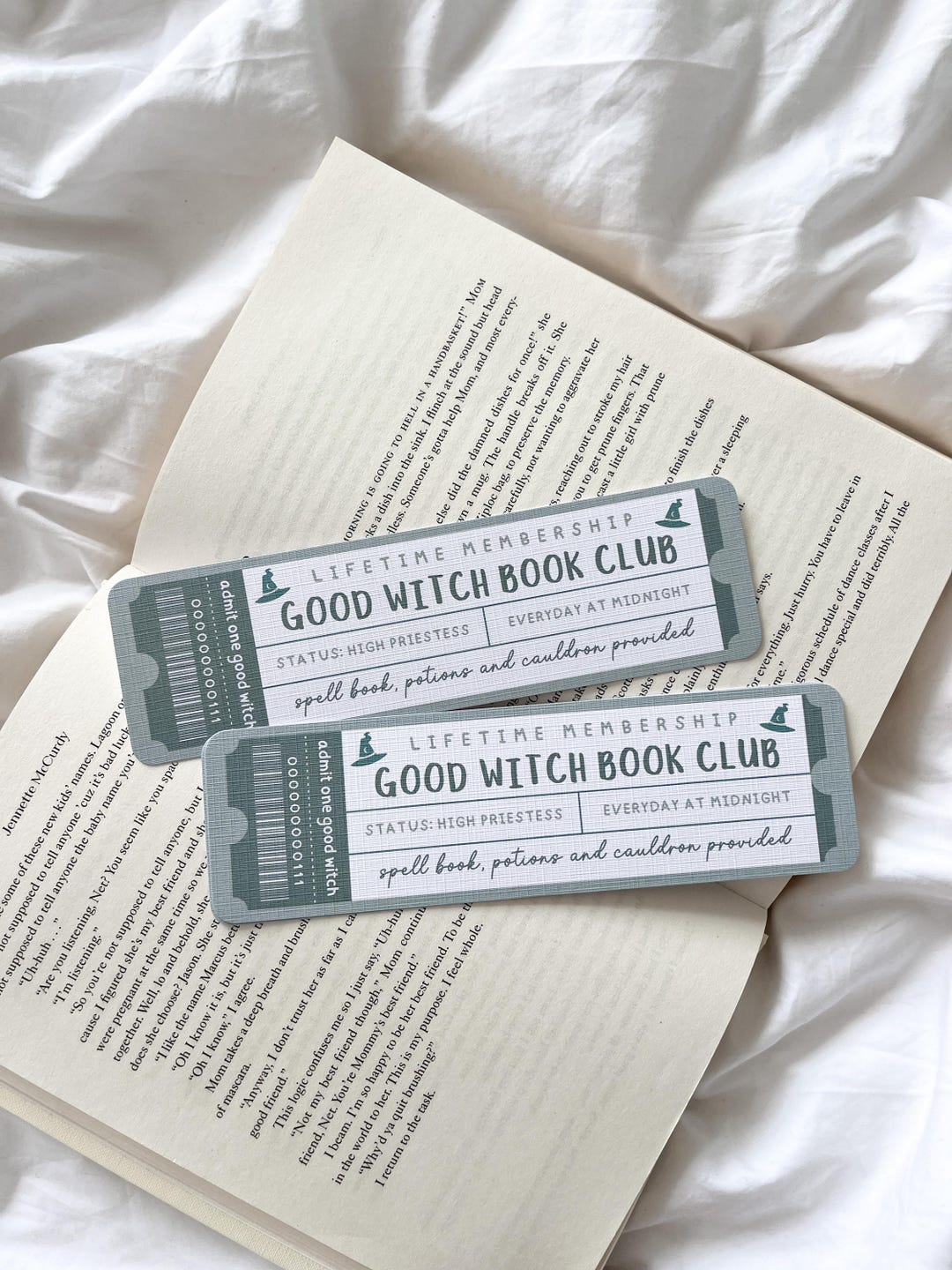 Good Witch Book Club Bookmark | Bookmark Ticket Voucher | Witch Lit ...