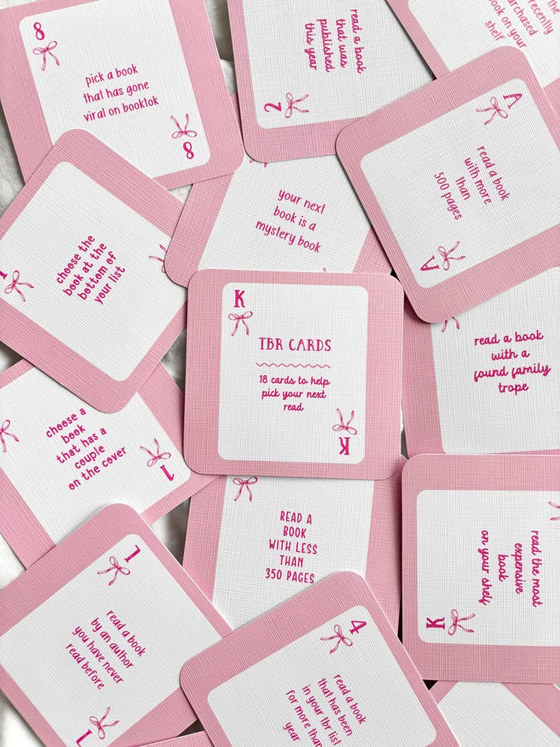 Cute TBR Cards | TBR Poker Prompt Cards | Bookish Prompt Cards | Book ...