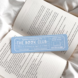 The Book Club Ticket Bookmark | Book Lovers Club | Cute Bookmark ...