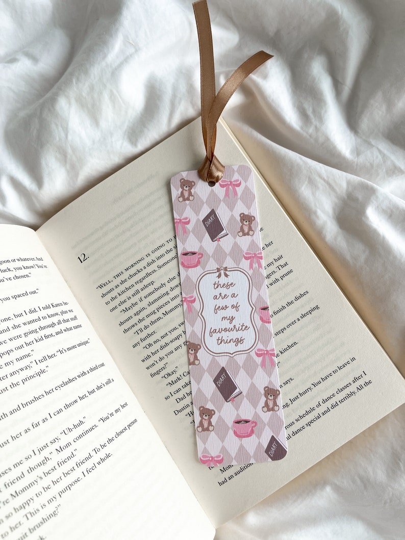 My Favourite Things Bookmark | Soft Girl Bookmark | Girly Romantic ...