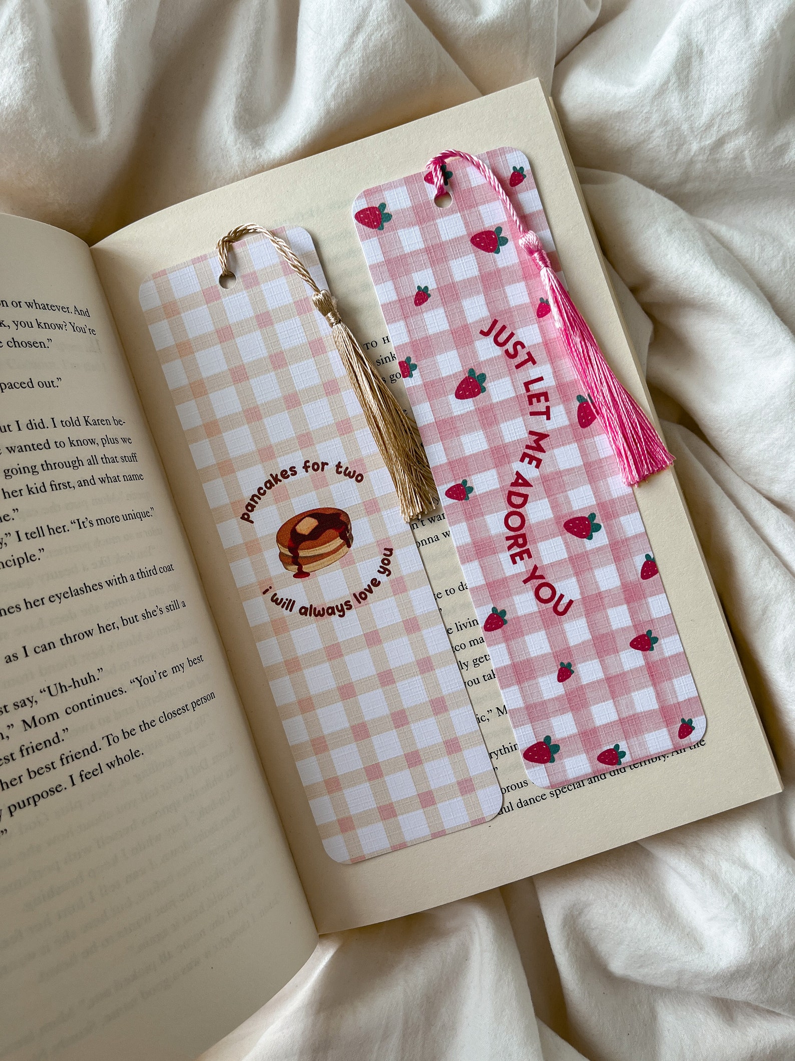Gingham Bookmarks | Cute Cherry Peach Bookmark | Keep Driving ...
