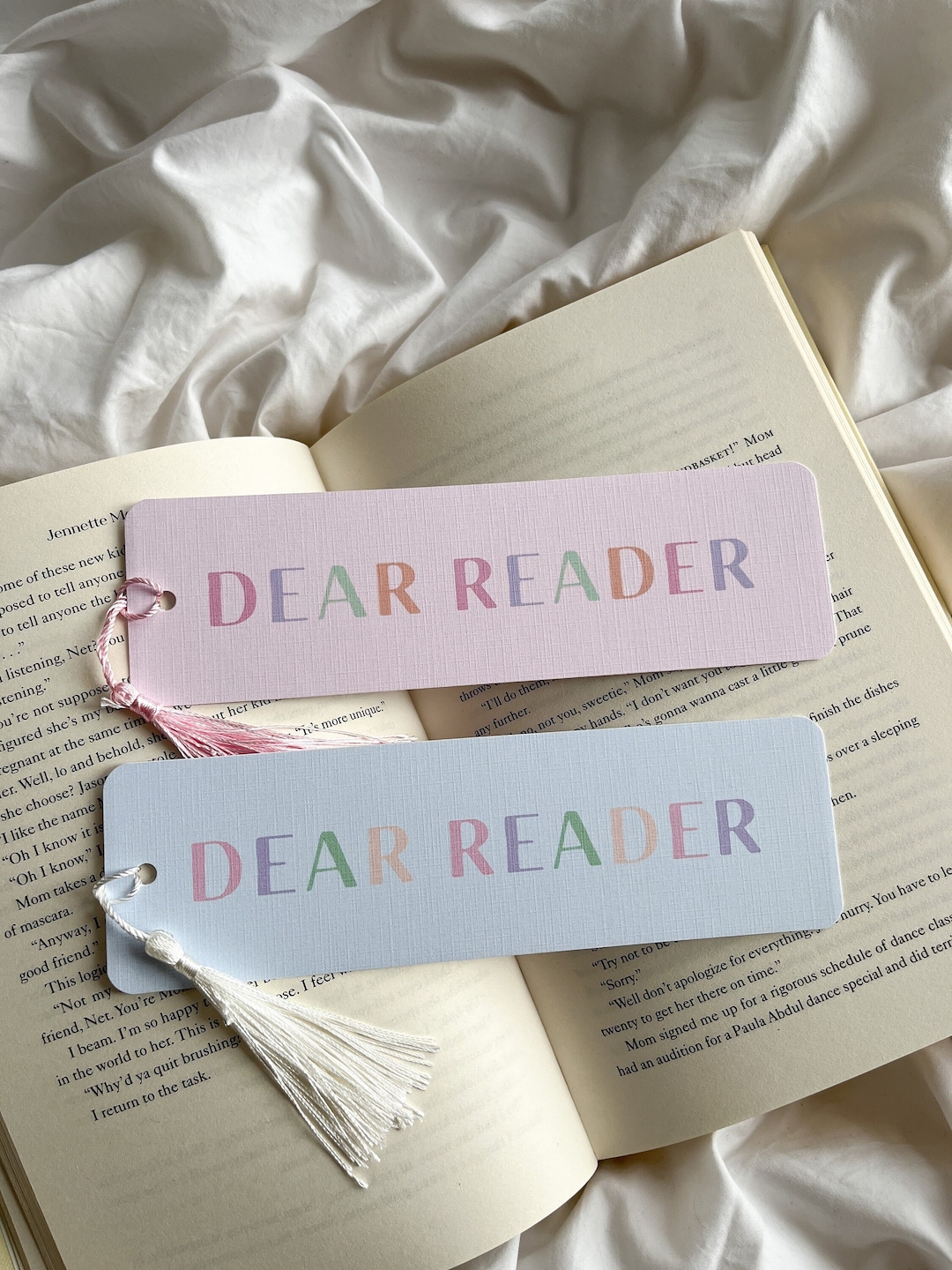 Dear Reader Bookmark Cute Minimal Bookmark Book Gift Pastel Bookmark ...