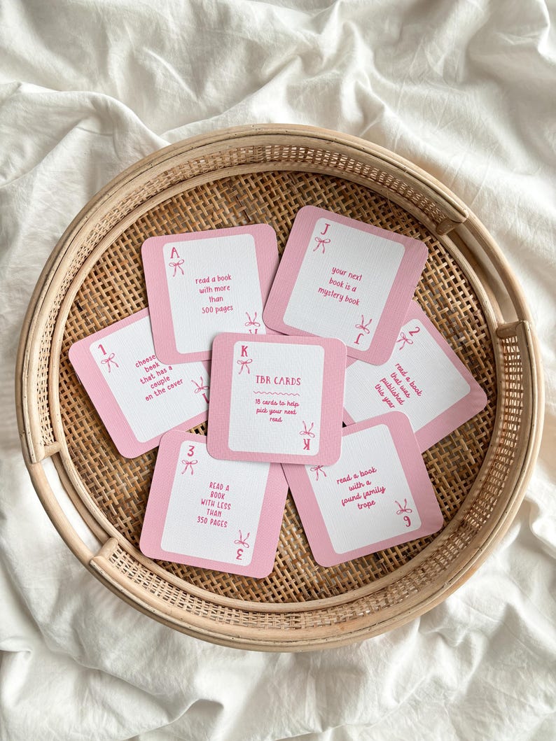 Cute TBR Cards | TBR Poker Prompt Cards | Bookish Prompt Cards | Book ...