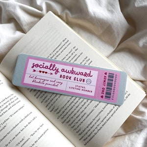 Socially Awkward Book Club Bookmark | Bookmark Ticket Voucher | Social ...