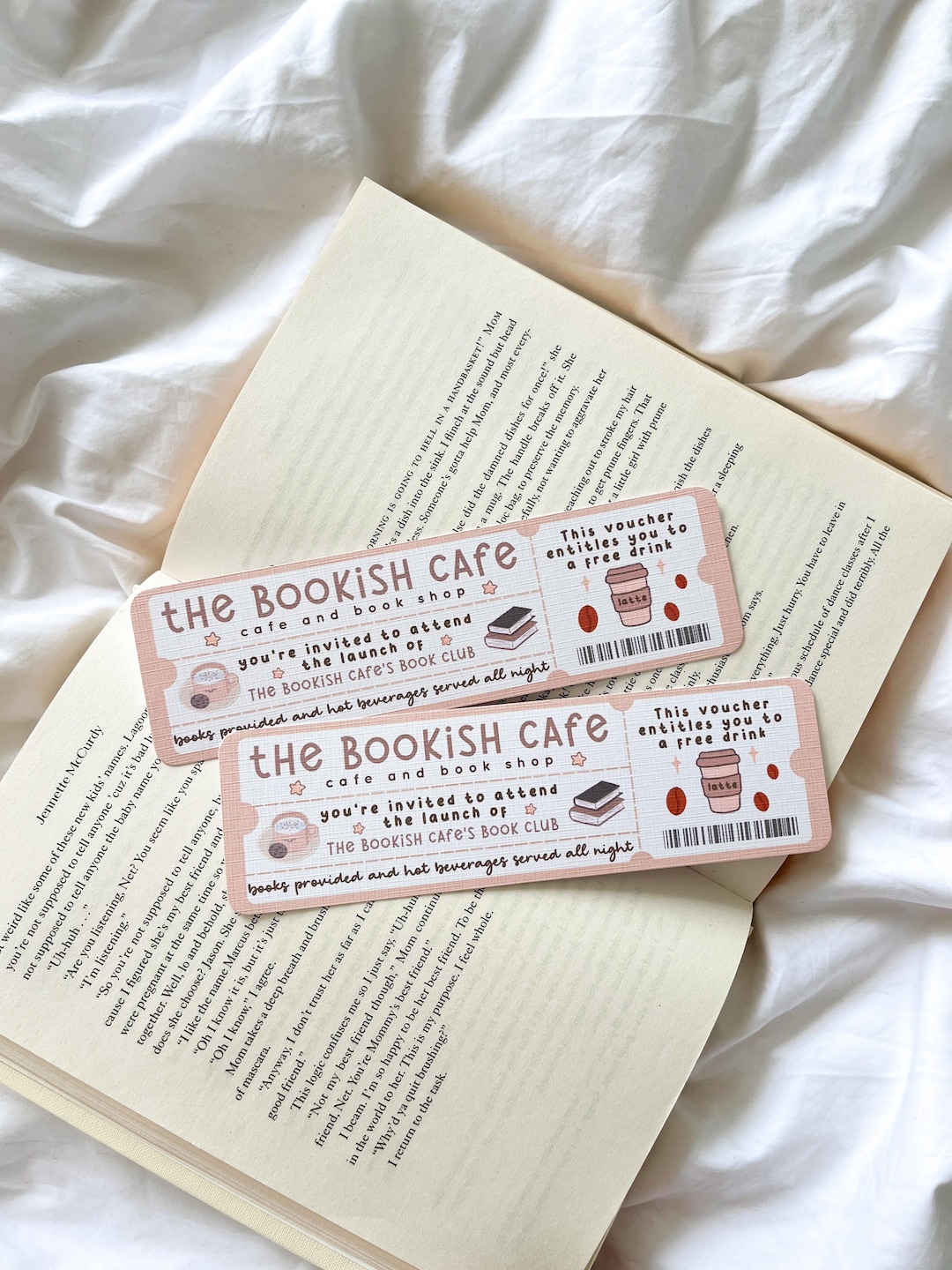 The Bookish Cafe Book Club | Coffee and Book Lover Bookmark | Coffee ...