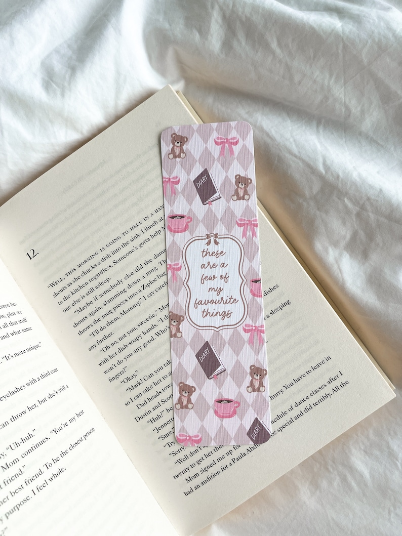 My Favourite Things Bookmark | Soft Girl Bookmark | Girly Romantic ...