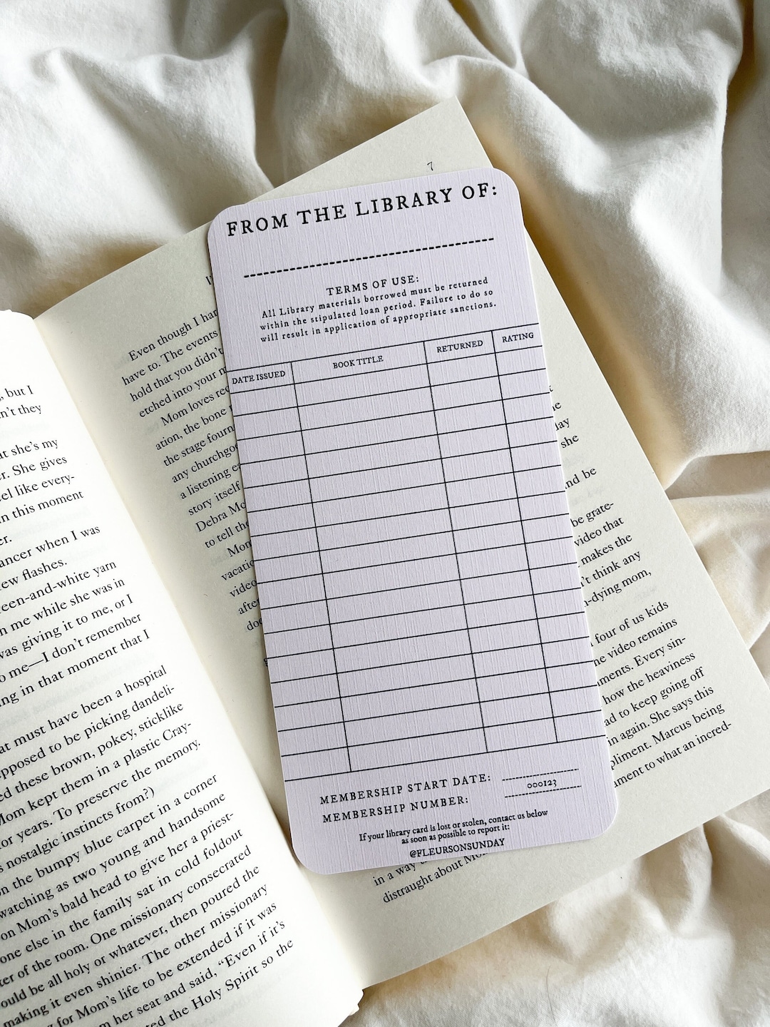 Reading Tracker | Vintage Library Card | Old Fashioned Style Library ...