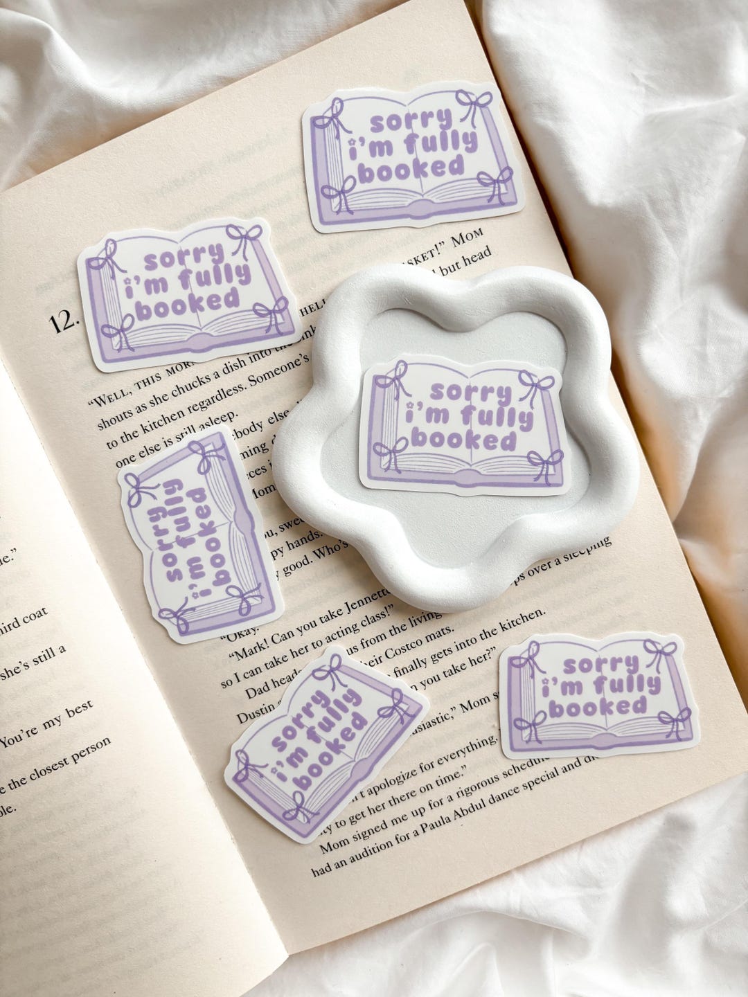 Sorry I'm Fully Booked Book Sticker | Cute Bookish Sticker | Vinyl ...