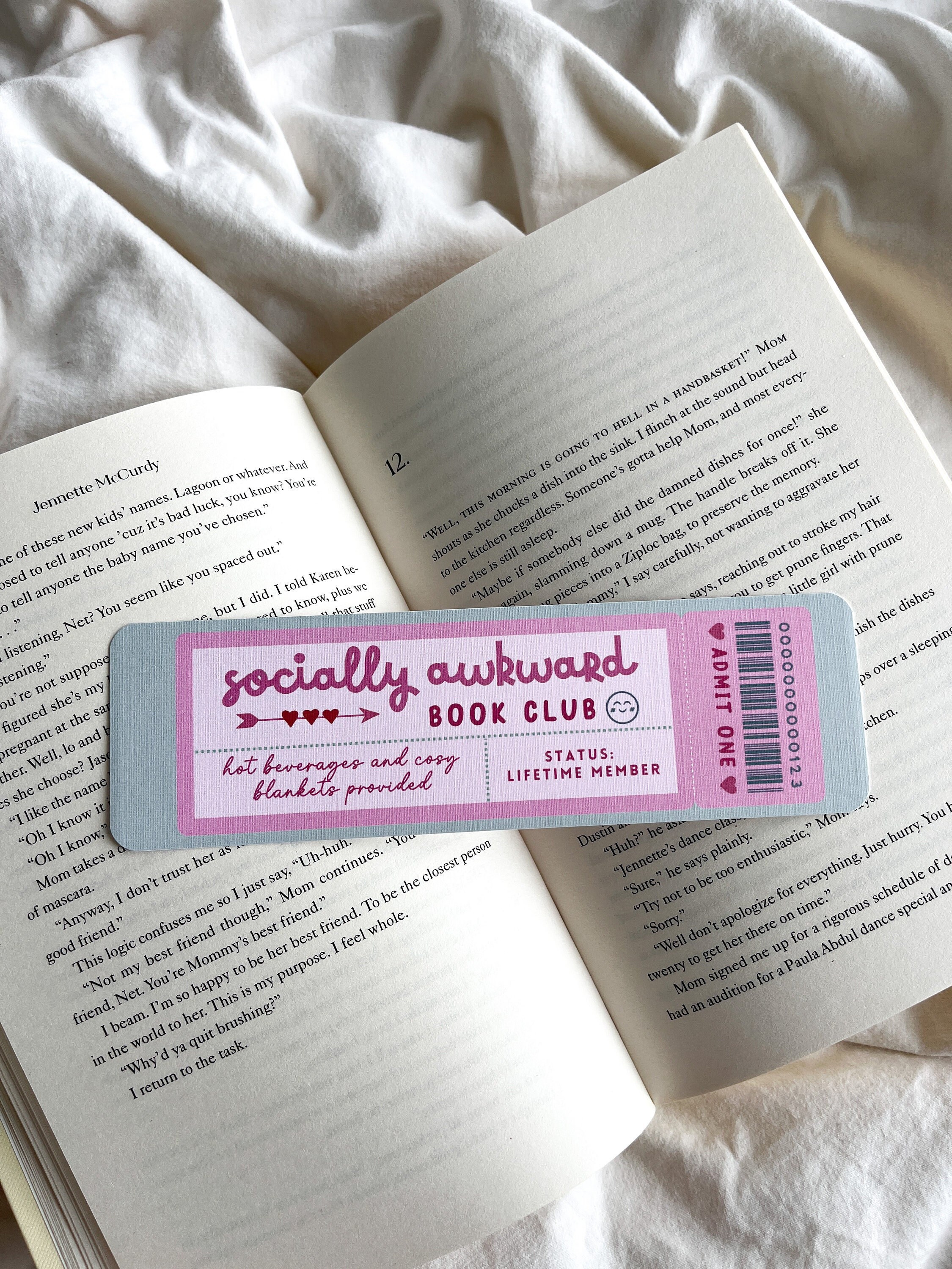 Socially Awkward Book Club Bookmark | Bookmark Ticket Voucher | Social ...