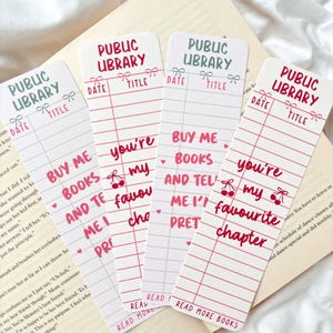 Vintage Library Card Bookmark | You're My Favourite Chapter Bookmark ...