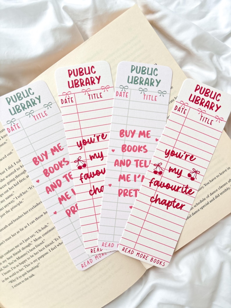 Vintage Library Card Bookmark | You're My Favourite Chapter Bookmark ...