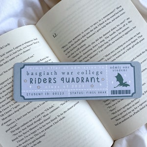 Basgiath War College Bookmark | Riders Quadrant Bookmark | Wingleader ...
