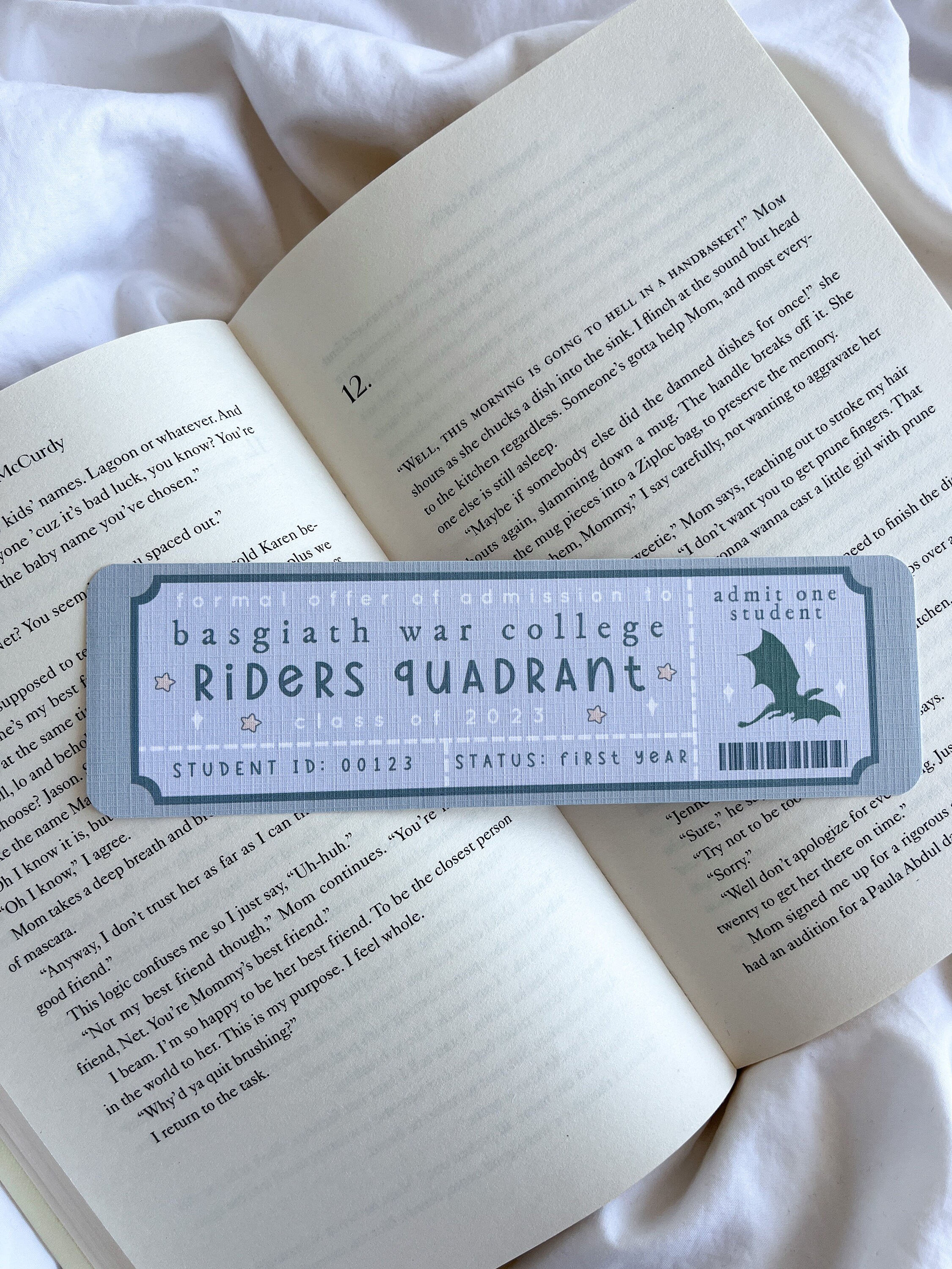 Basgiath War College Bookmark | Riders Quadrant Bookmark | Wingleader ...