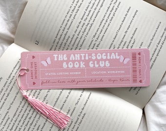 Book Lovers Club Bookmark Feminist Bookmark Bookmark Ticket Cute ...