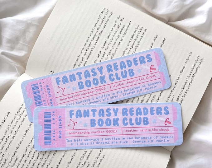 Fantasy Readers Book Club Bookmark Fantasy Reader Bookmark Fantasy ...