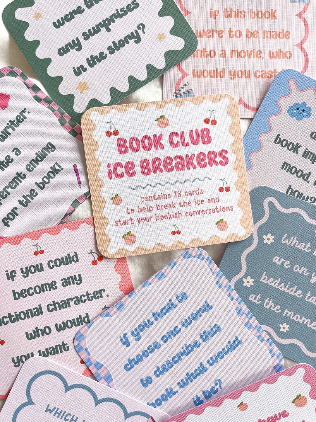 Book Club Discussion Cards | Book Club Ice Breaker Questions | Book ...