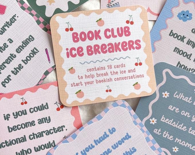 Book Club Discussion Cards | Book Club Ice Breaker Questions | Book ...