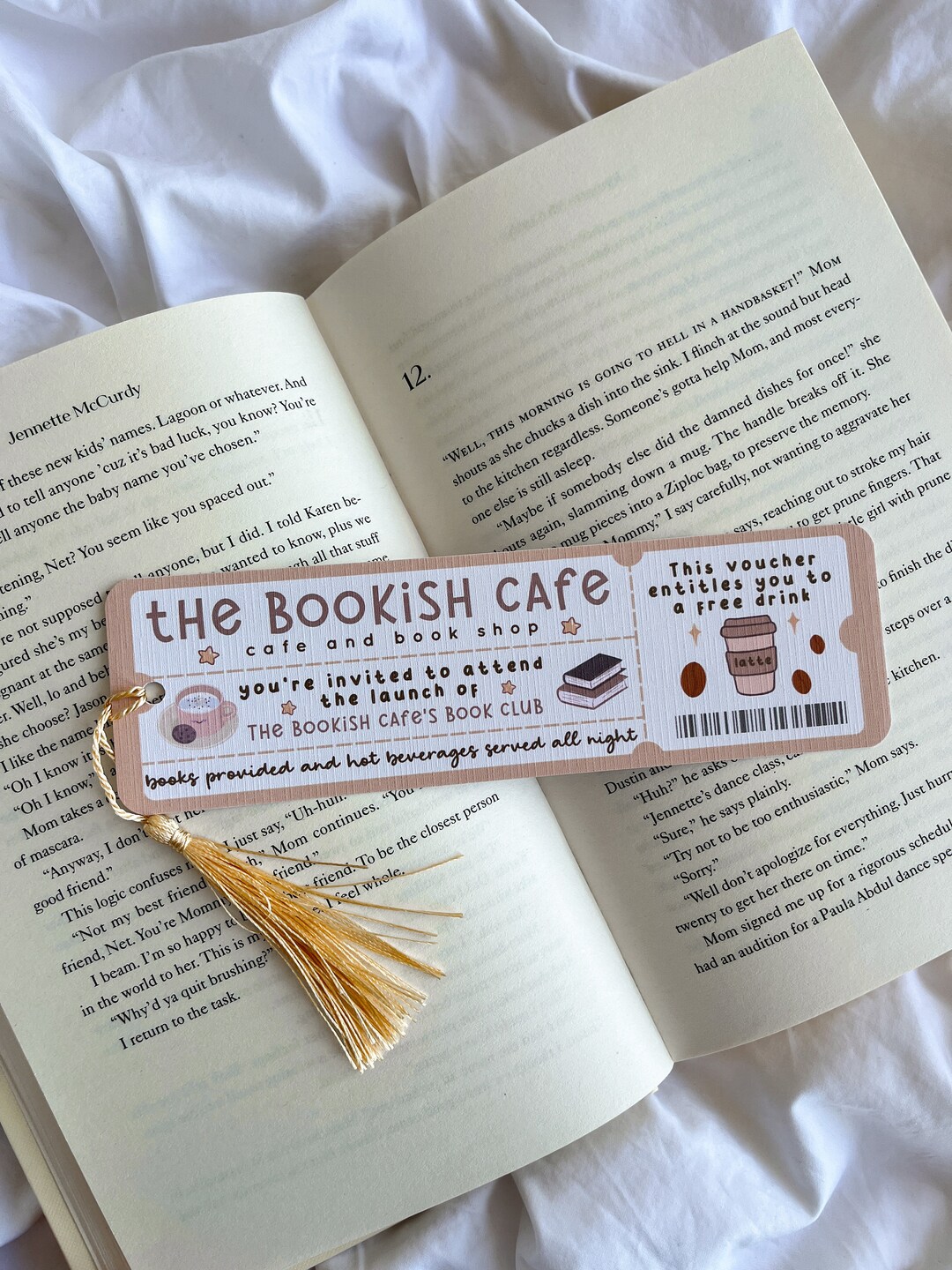The Bookish Cafe Book Club Coffee and Book Lover Bookmark Coffee ...
