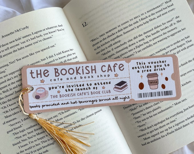 The Bookish Cafe Book Club Coffee and Book Lover Bookmark Coffee ...