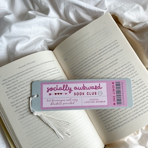 Socially Awkward Book Club Bookmark | Bookmark Ticket Voucher | Social ...